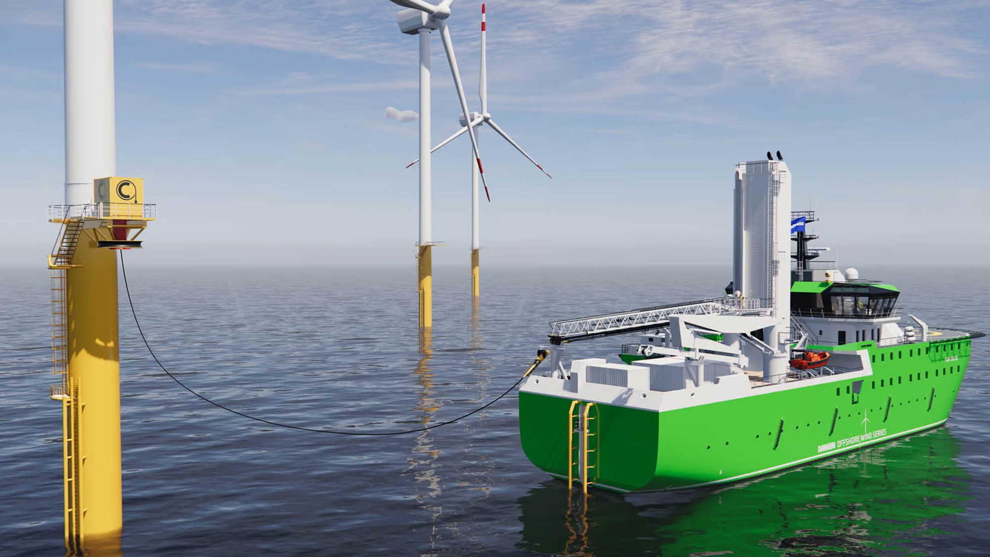 Primer barco eléctrico que se recarga con energía eólica inicia operaciones